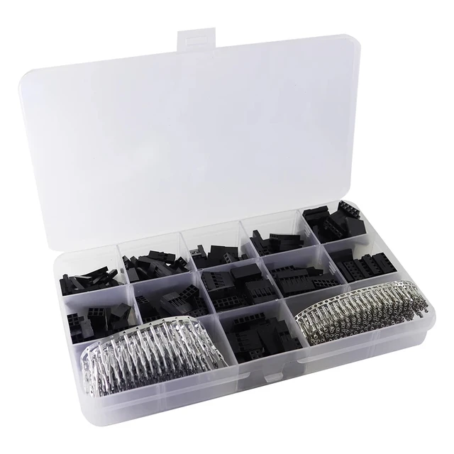 620Pcs Dupont Connector 2.54mm, Dupont Cable Jumper Wire Pin Header Housing Kit, Male Crimp Pins ...
