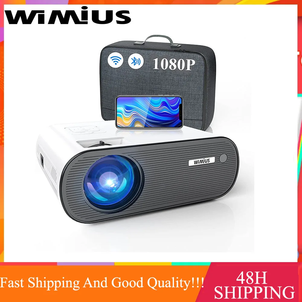 Wimius Wifi Projector K5 Mini Portable Projector Bluetooth5.0 Native ...
