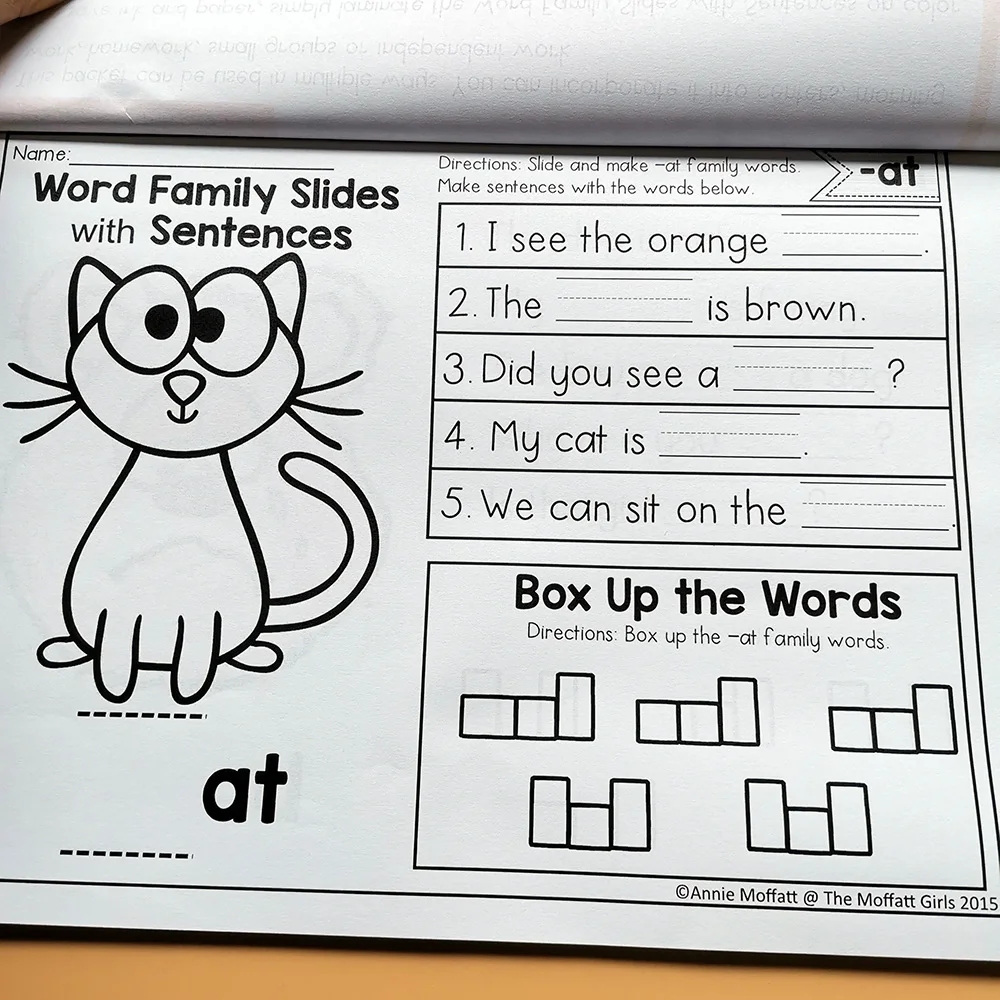 127 Pages Word Family Slides Paper Preschool English Homework Games ...