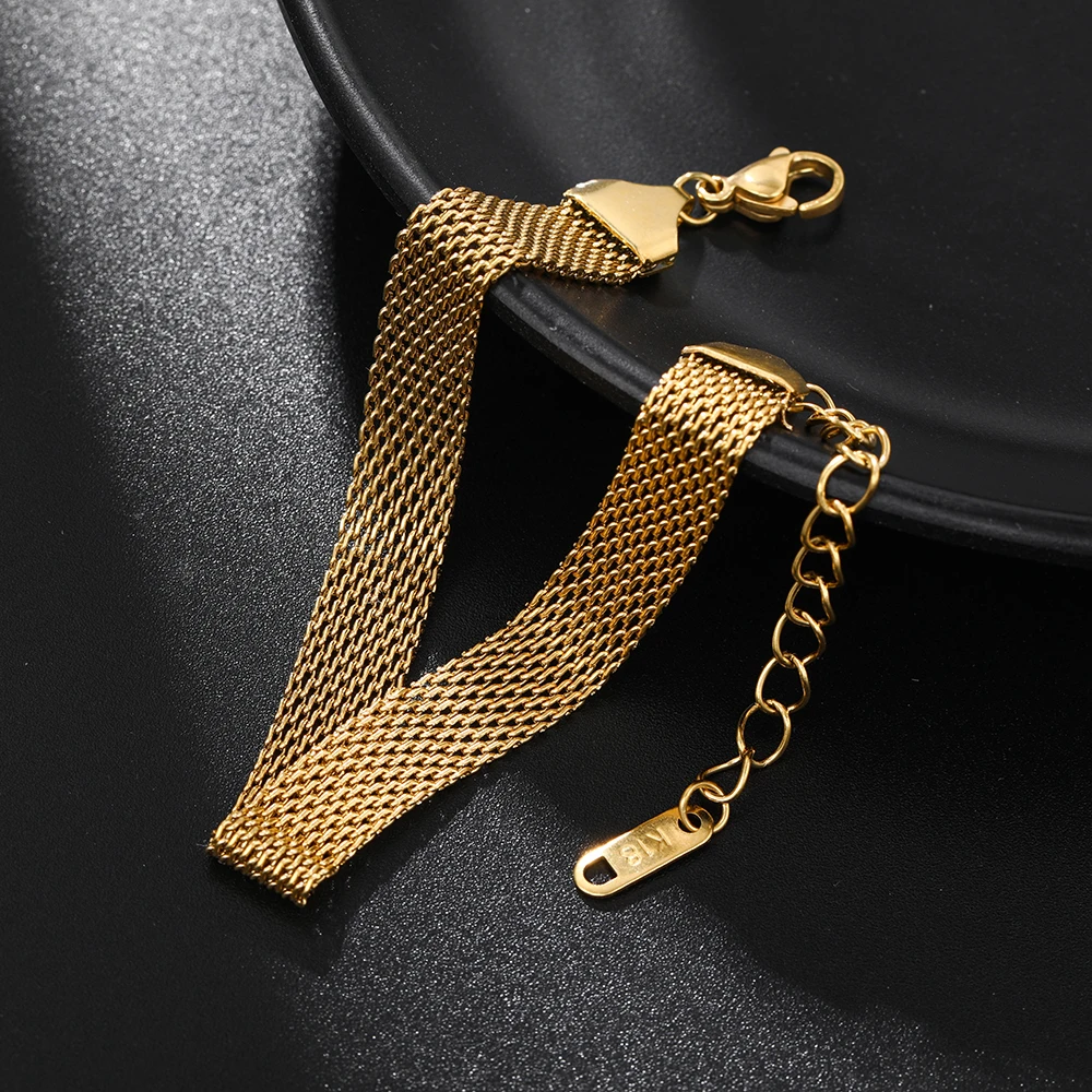Stainless Steel Bracelet for Women Men Mesh Link Bracelet Hand Chain ...