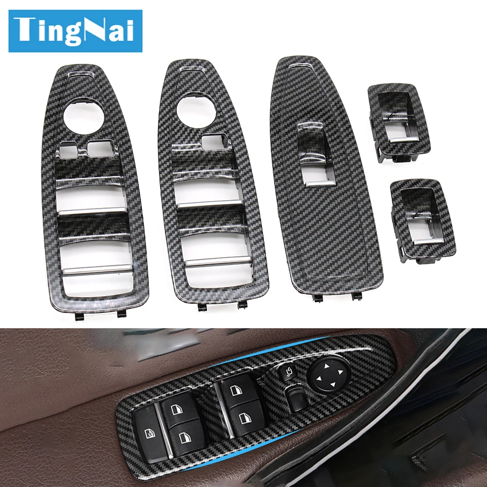 Car-Interior-Door-Carbon-Fiber-Window-Lift-Switch-Button-Panel-Trim ...
