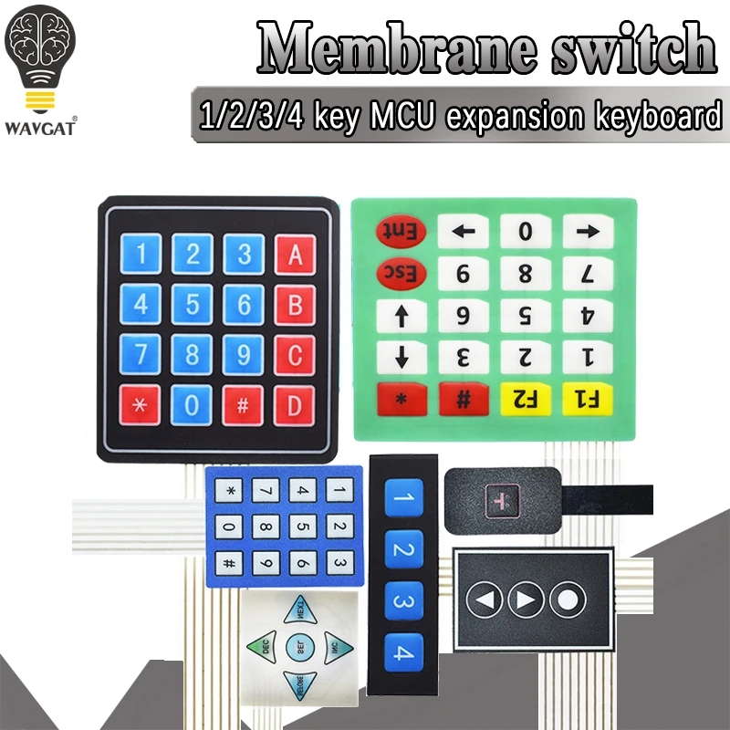 1 3 4 5 12 16 20 Key Button Membrane Switch 1x4 1x5 4x4 4x5 Keys Matrix Array Keyboard Keypad ...