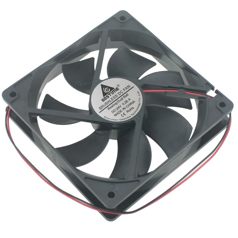 New-DC12V-24V-12cm-120x25mm-dual-ball-bearing-chassis-power-cooling-fan ...