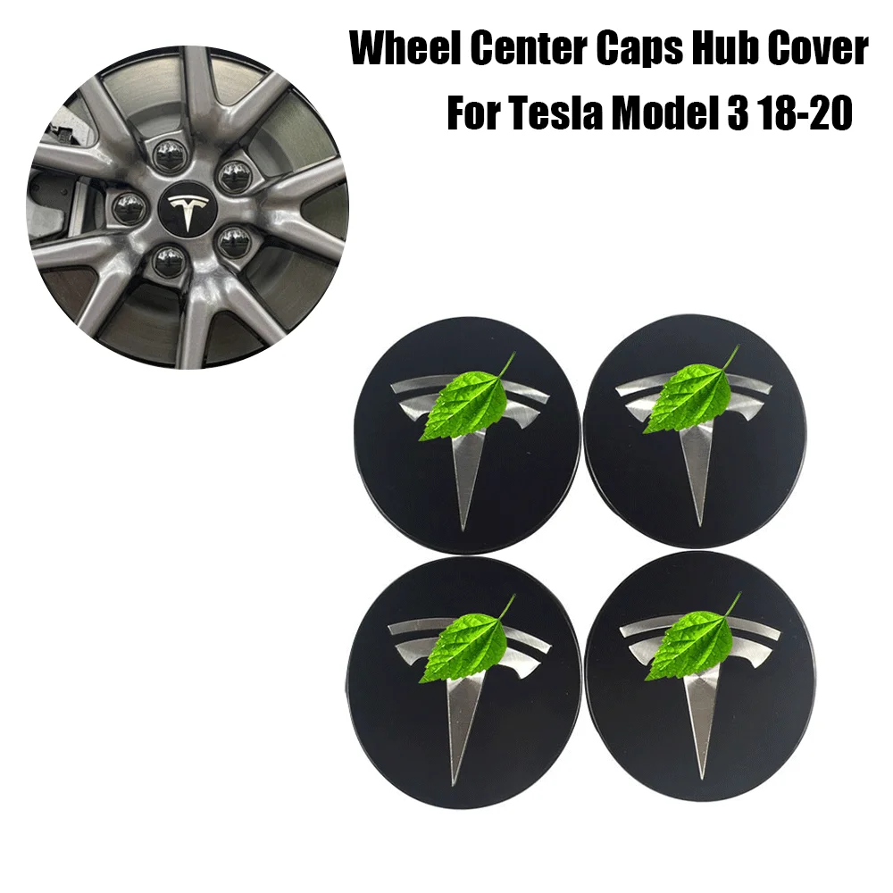 For Tesla Model 3 X S Stainless Steel Wheel Center Caps Hub Cover Logo ...