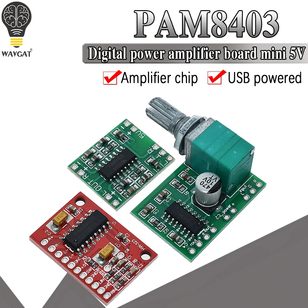 1PCS PAM8403 Super mini digital power amplifier board miniature class D power amplifier board 2 ...