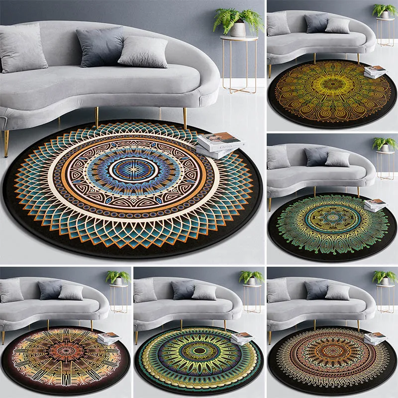 Modern-Mandala-Round-Carpet-for-Living-Room-Luxury-Ethnic-Style-Floor ...