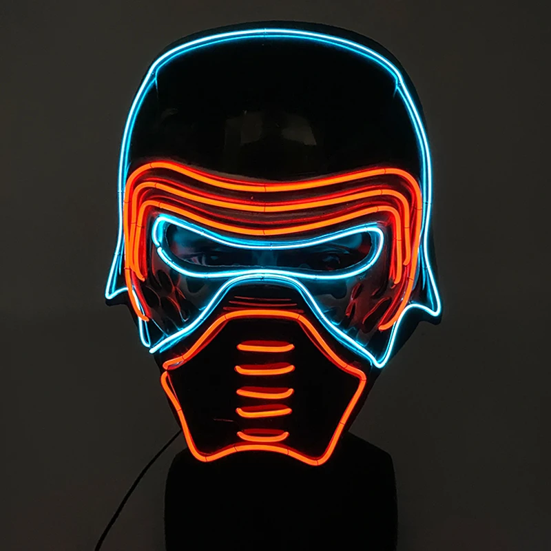 Anime Expro Scary Glow In The Dark Neon EL Light Up Cosplay LED Mask ...