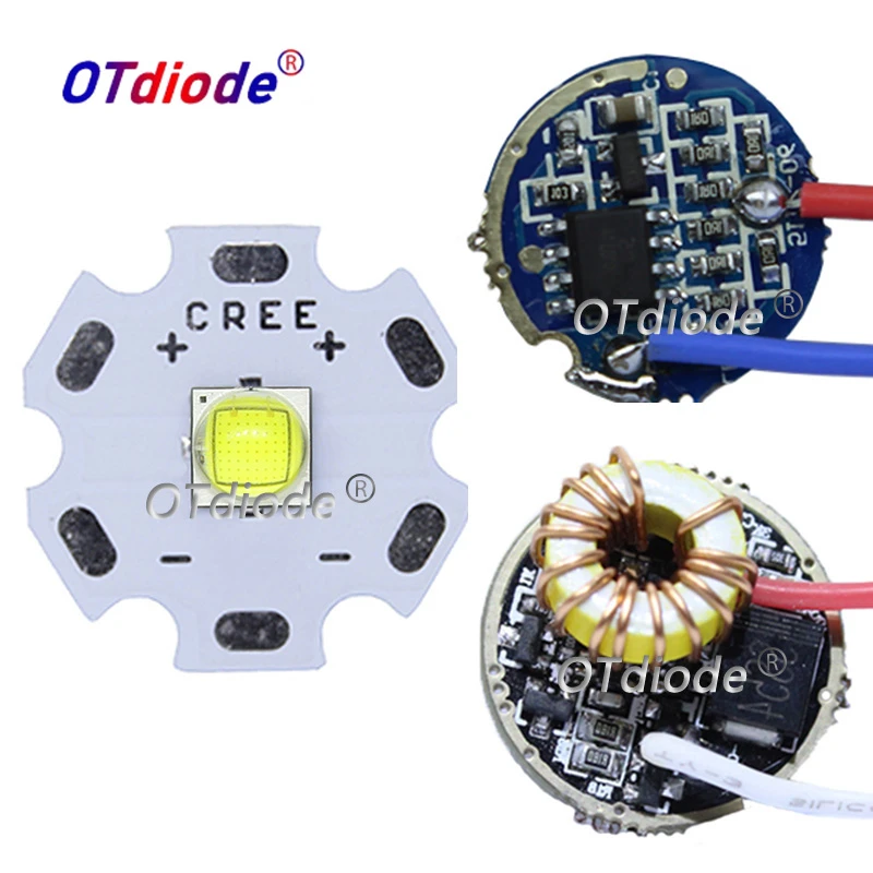10w Cold White Cree Xml2 Xm-l2 T6 Led Light Diode Lamp+20mm/22mm Dc3.7v ...