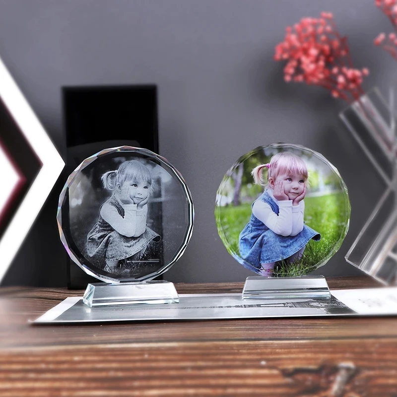 Personalized-Customized-Round-Crystal-Photo-Frame-Wedding-Glass-Photo ...