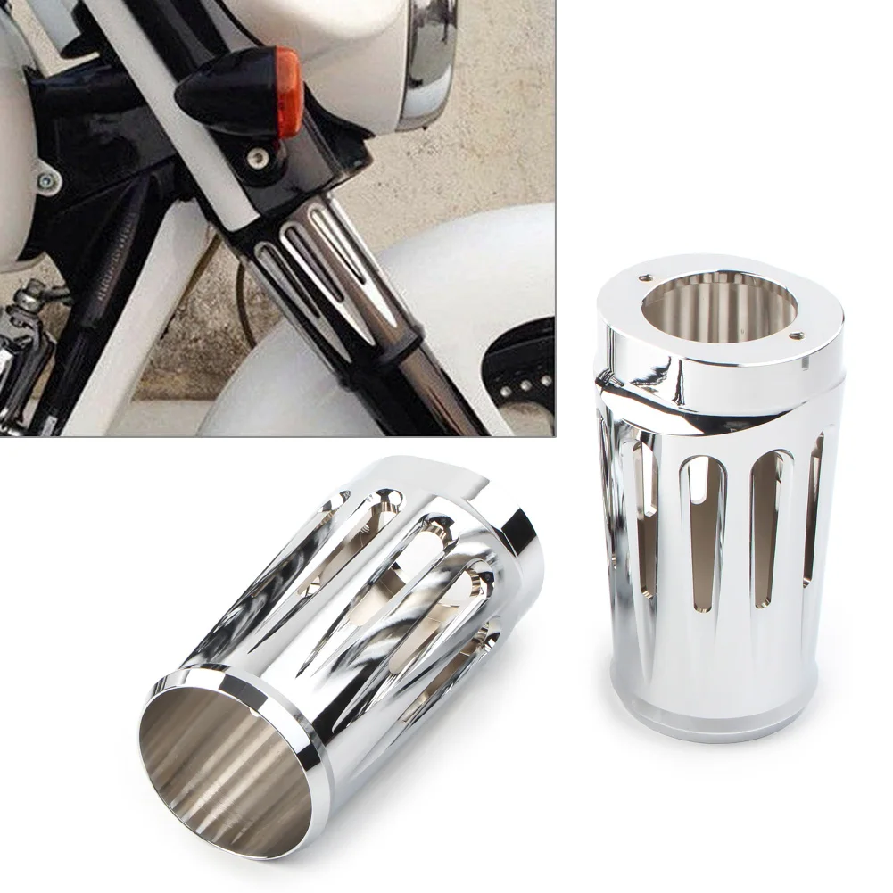 2Pcs Motorcycle Fork Boot Slider Cover Cow Bell for Harley Touring ...