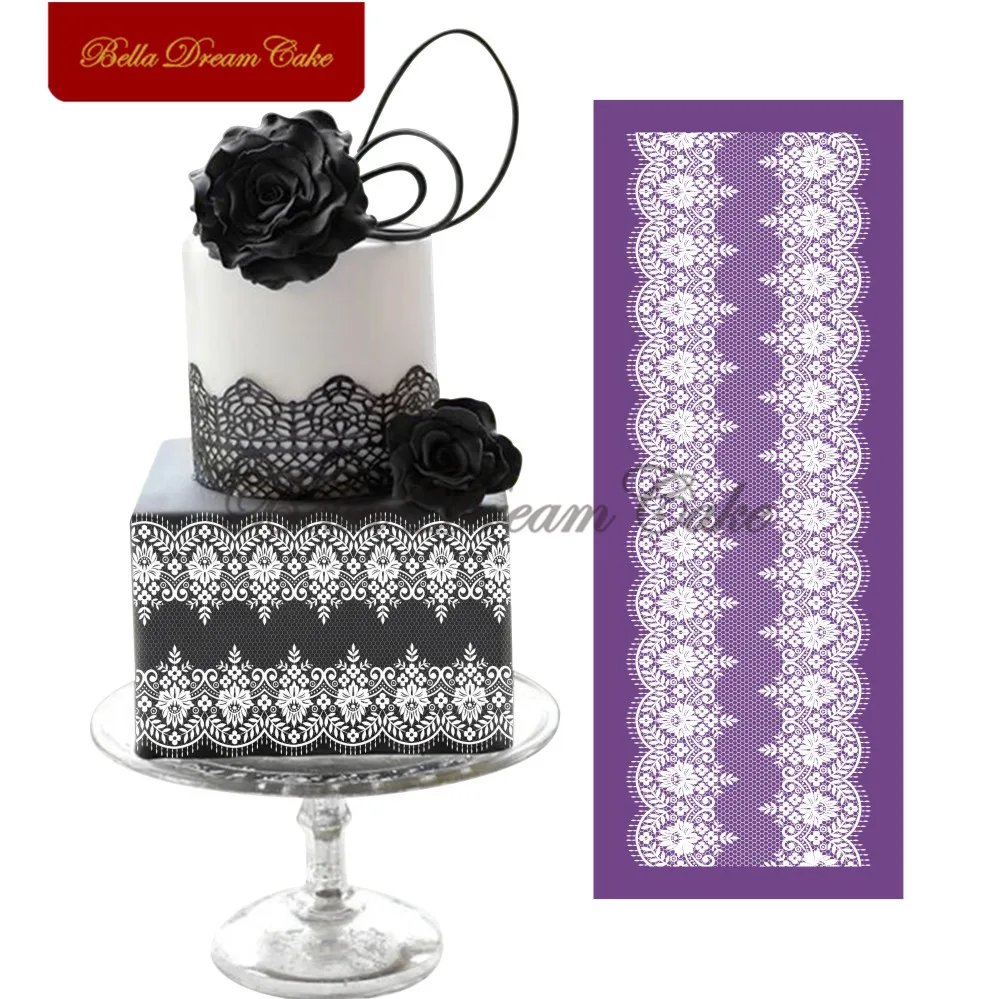 Flower Lace Symmetric Design Mesh Stencil Lace Cake Stencil Fondant ...