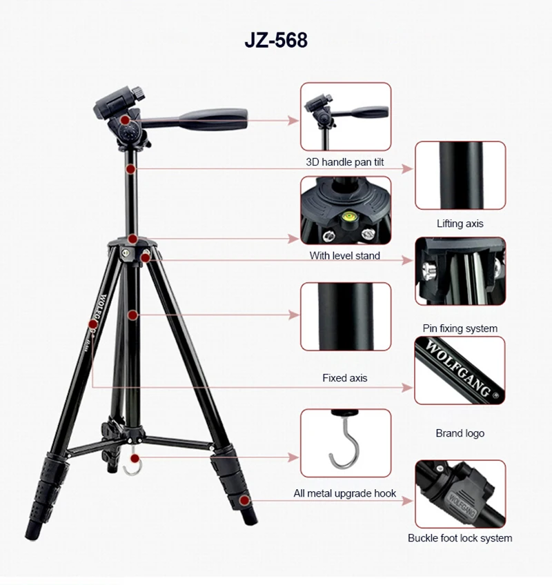 Portable Tripod Foldable 360 Degree Camera Stand & 3D PTZ Stabilizer ...