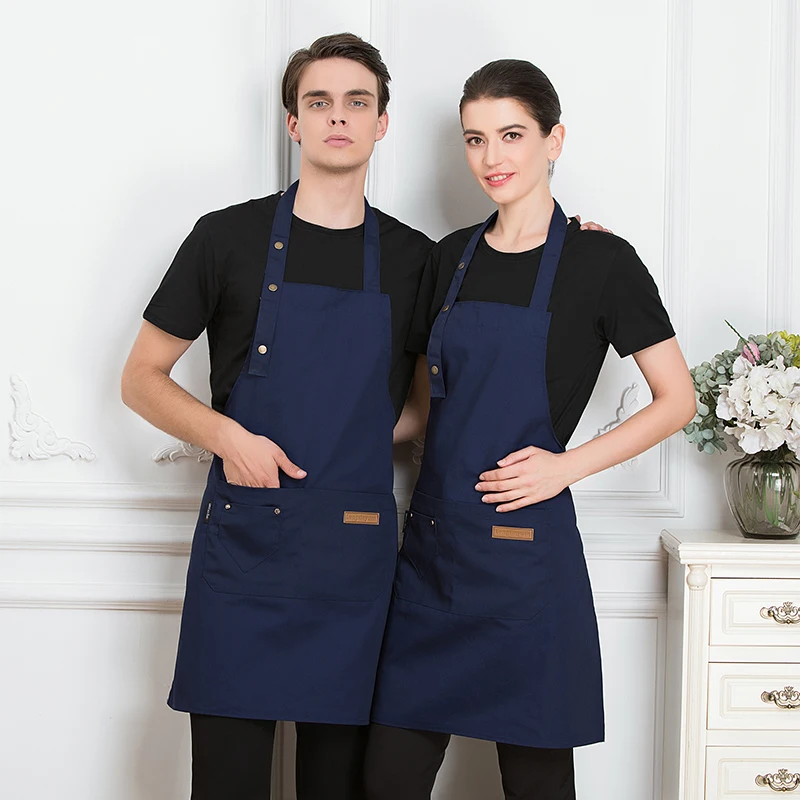 Pure-Color-Kitchen-Apron-Cooking-For-Woman-Men-Chef-Waiter-Cafe-Shop ...