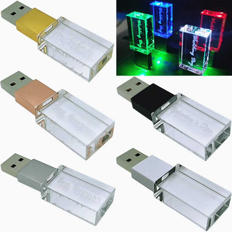 Free Custom logo Metal Crystal USB2.0 High speed Pendrive Memory stick ...