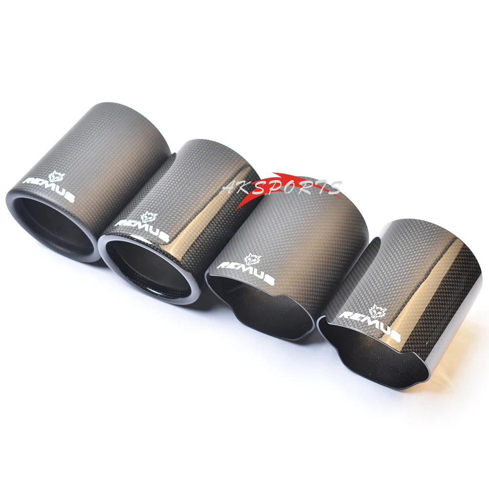 1PC Car Universal Case Glossy Matt Exhaust Housing Carbon Fiber Muffler ...