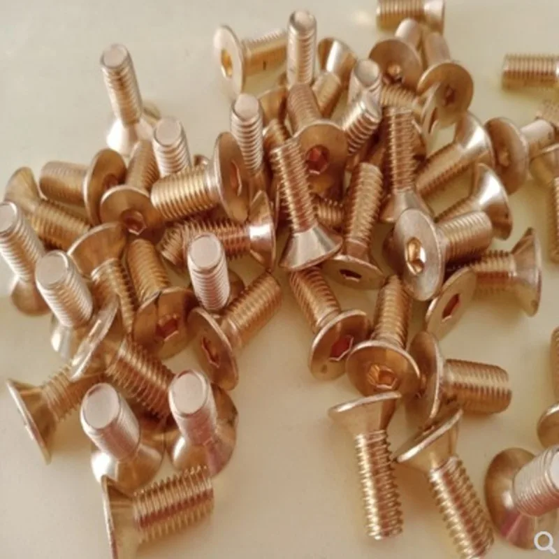 VIS,M6 (5Pcs)-16mm--Vis à tête hexagonale plate en laiton pur DIN7991 ...