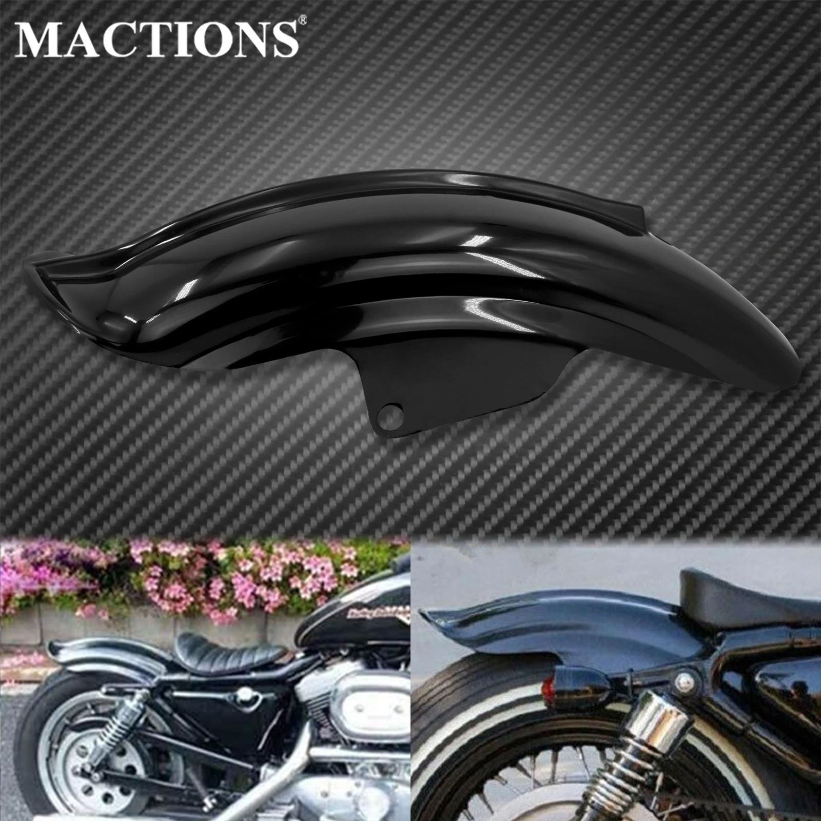 Universal Motorcycle Black Rear Mudguard Fender Abs For Harley ...
