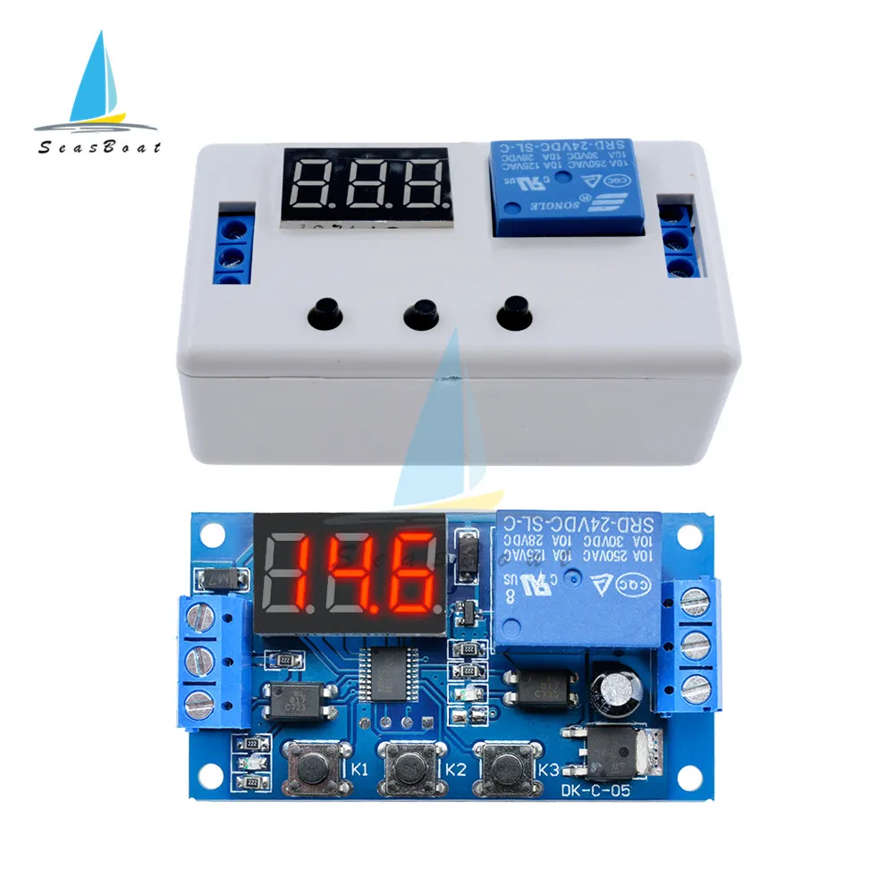 DC 12V 24V LED Digital Time Delay Relay Module Board Timing Control ...