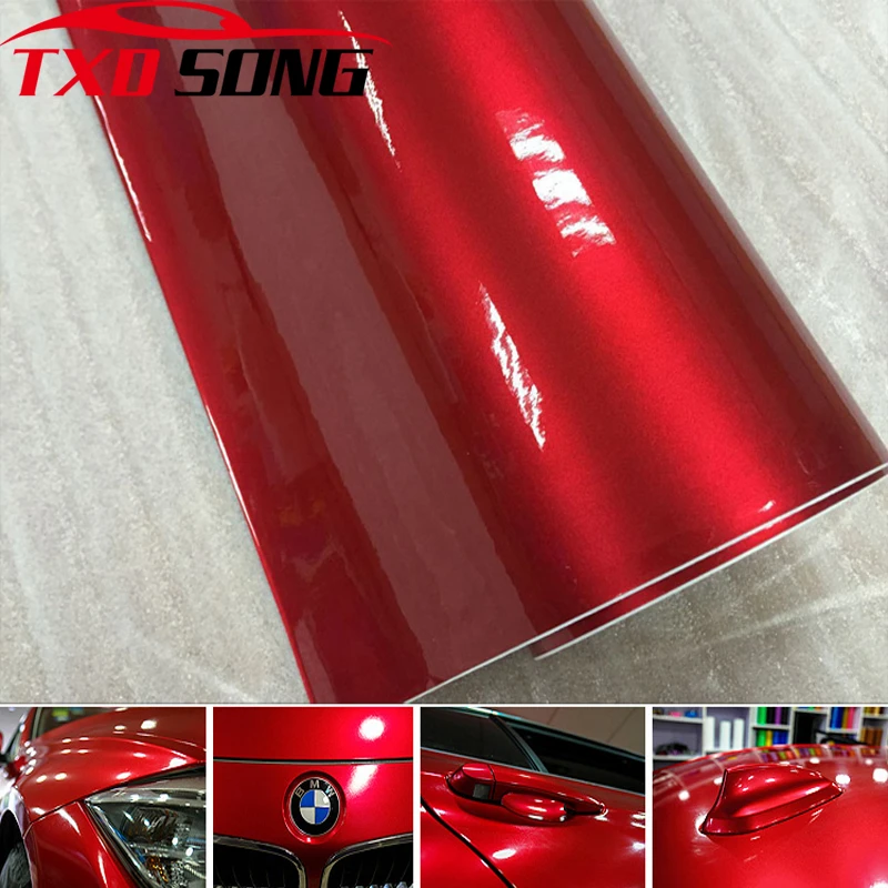 Red Glossy Metallic Glitter Vinyl Car Sticker Vehicle Motorbike Car ...