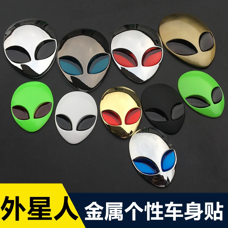 1pcs Metal 3d Alienware Alien Head Auto Logo Sticker Vinyl Badge Car ...