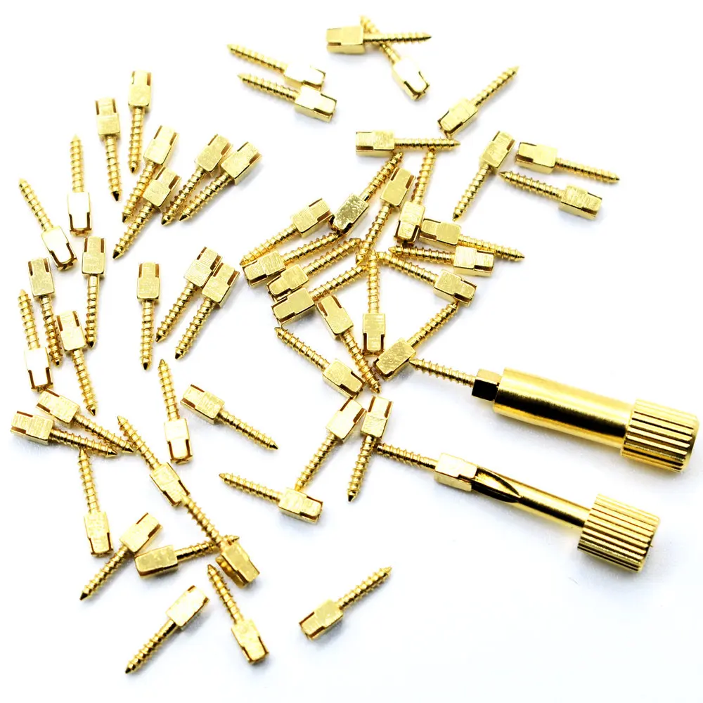 Dental-Golden-Plated-Screw-Post-50Pcs-Bag-Metal-Materials-For-Dentist ...