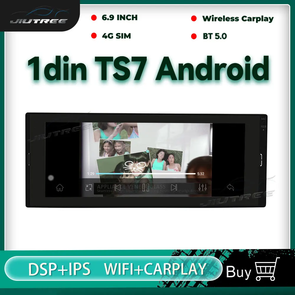 Sistema multimídia automotivo ts7, 1din, polegadas, android, rádio, dvd ...
