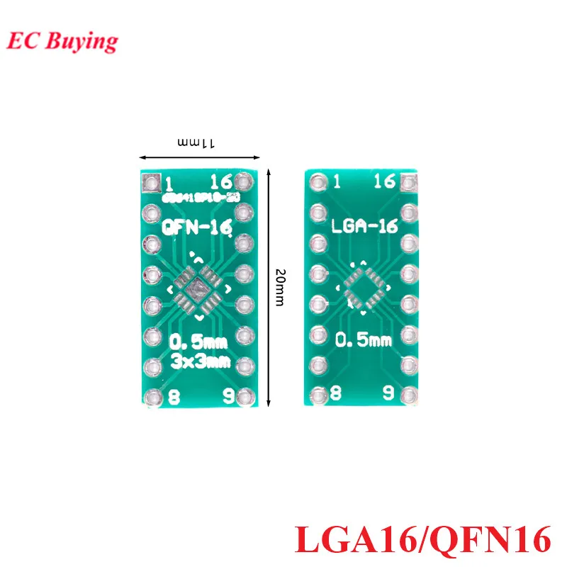 20-10PCS-LGA16-QFN16-Transfer-Board-Adapter-PCB-Pinboard-SMD-to-DIP16 ...