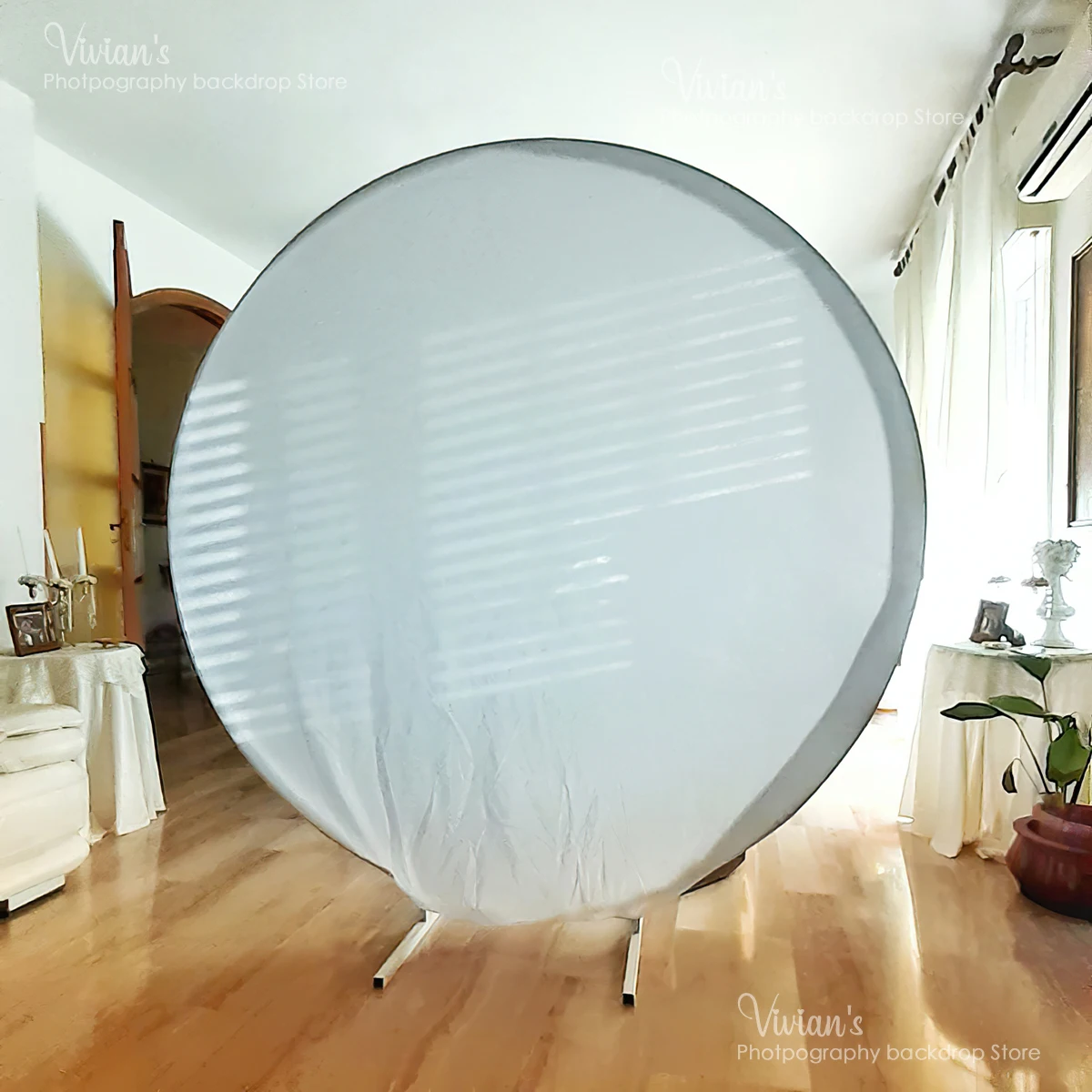 Pure White Round Backdrop Wedding Birthday Custom Background Party ...