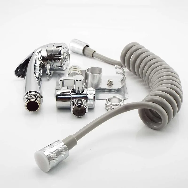 Toilet Hand Held Bidet Spray Shower Head Hose Connector Douche Kit ABS ...