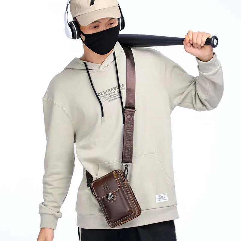TopFight-Original-BULLCAPTAIN-Leather-Male-Waist-Pack-Phone-Pouch-Bags ...