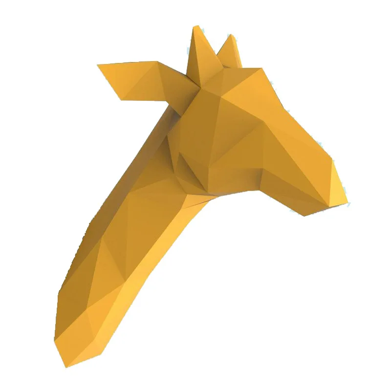 Low Poly 40CM High Giraffe Head 3D Paper Model DIY Handmade Papercraft ...