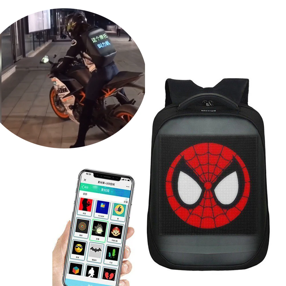 Mochila inteligente LED con Control por aplicación, con pantalla LED ...