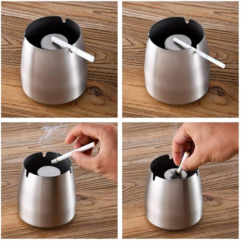 Modern Stainless Steel Desk Ashtray, A Helper For Smokers, Ashtray With ...