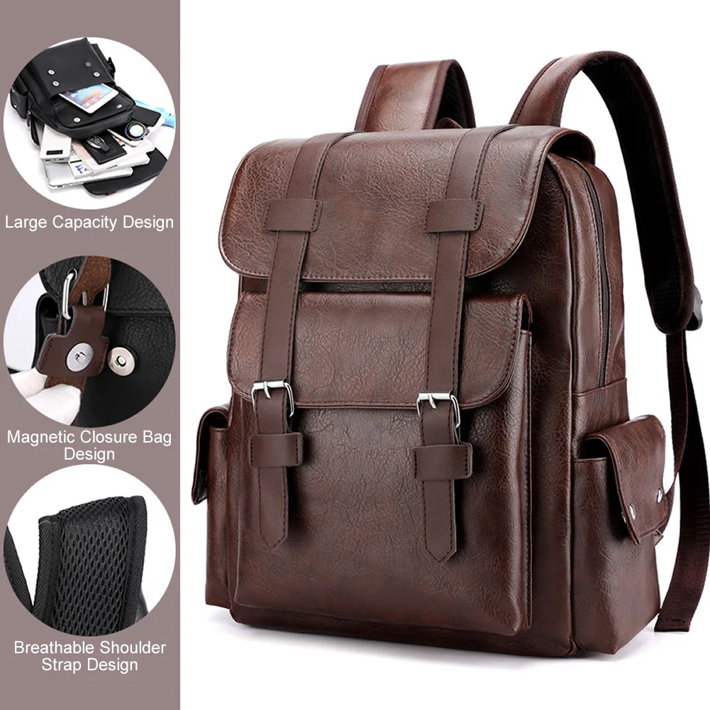 GNWXY-Korean-Version-College-Style-PU-Soft-Leather-Backpack-Large ...