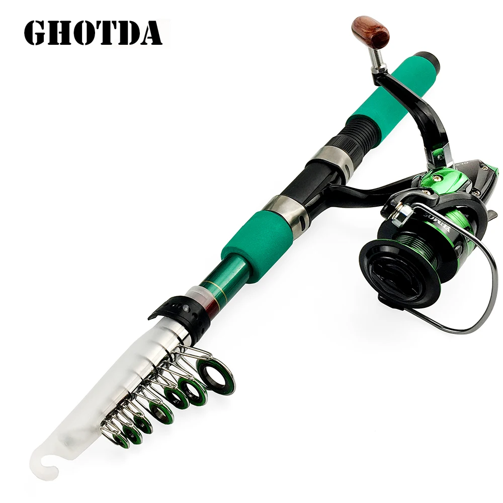 Fishing Rod Combo 1.8-3.6M Telescopic Fishing Rod and Spinning Fishing ...