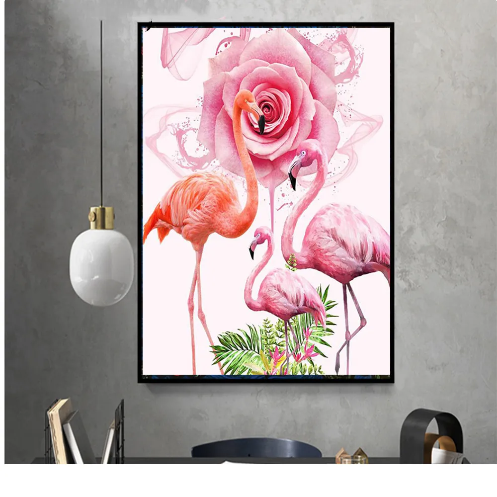 diamond painting Flamingo art 5d diy handmade embroidery pink birds ...