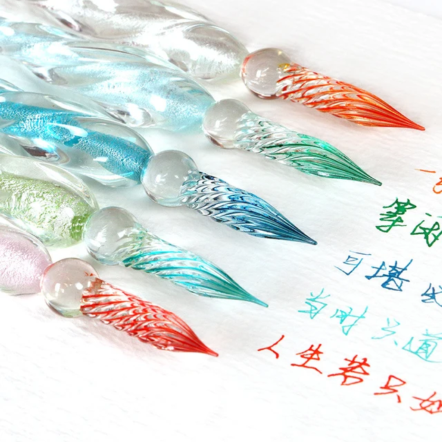 Crystal Glass Dip Pen( 12 Colors Ink ) - Worth Buy Store