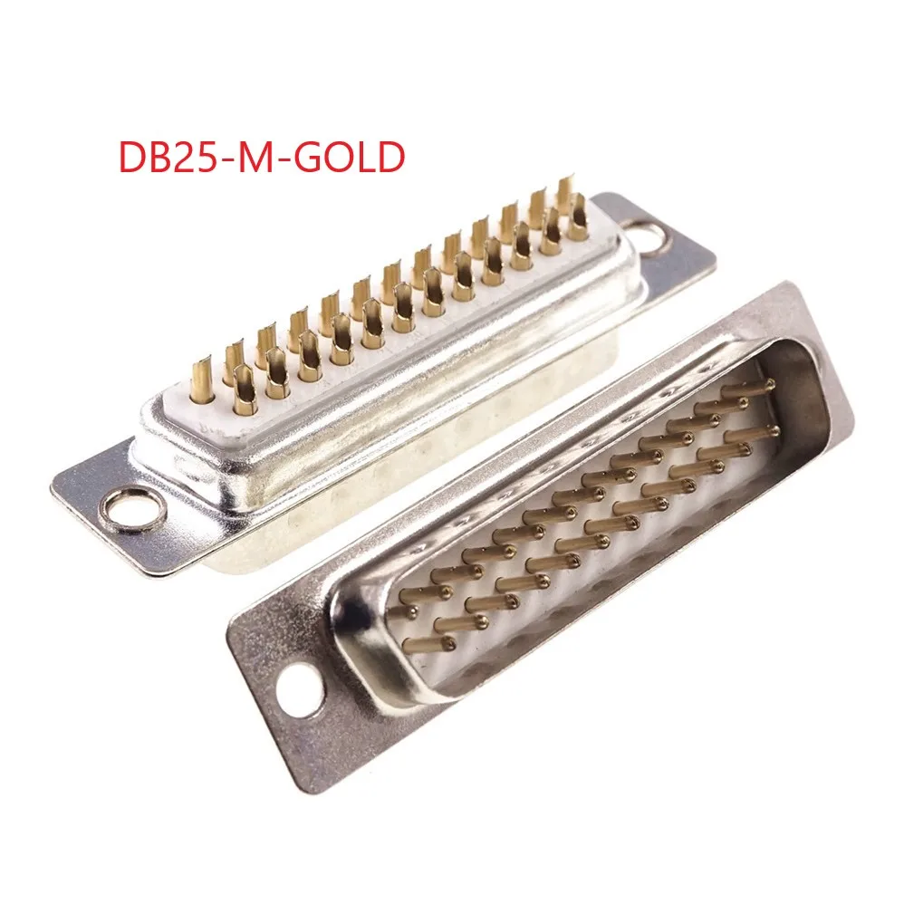 10Pcs D SUB Connector 25 Position Plug Male Pins Solder Wire Type ...