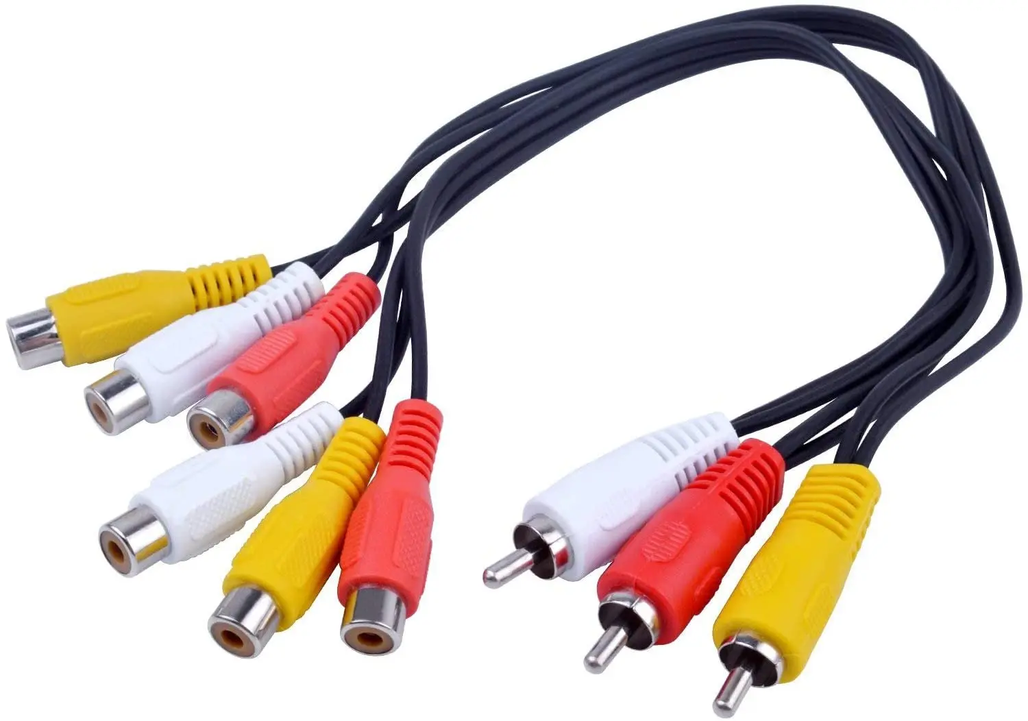 Conector macho de 3 RCA a 6 RCA hembra, divisor de enchufe, Cable ...
