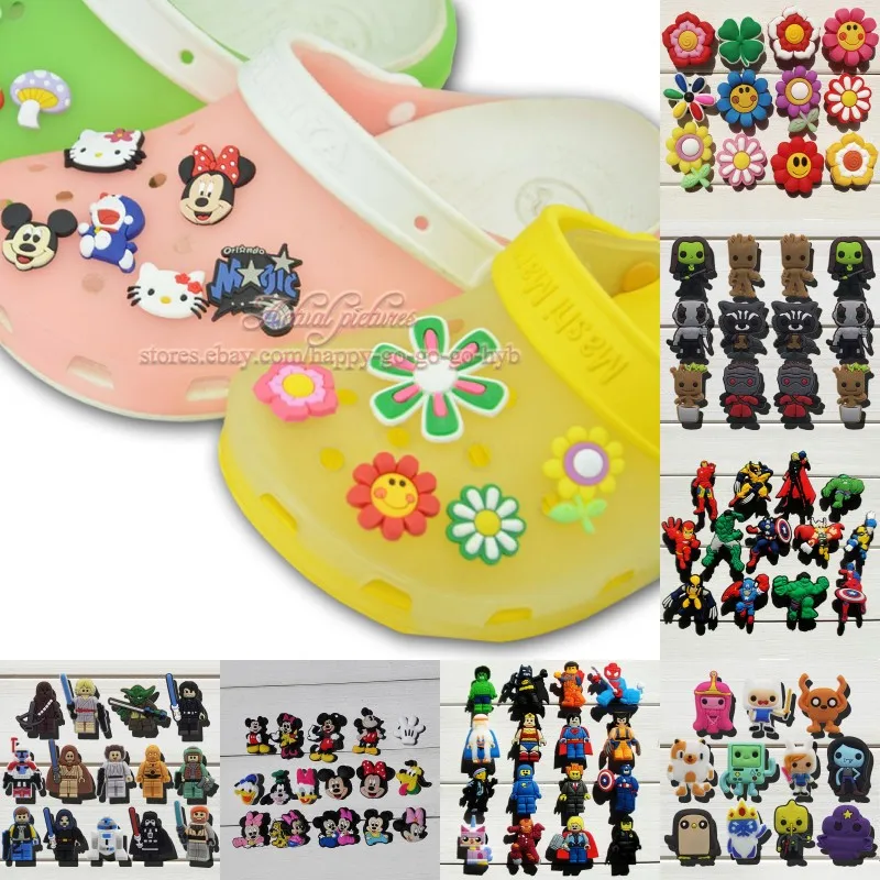 11-17pcs/set Avengers Mickey Sesame Street Groot Shoe Charms Shoe ...