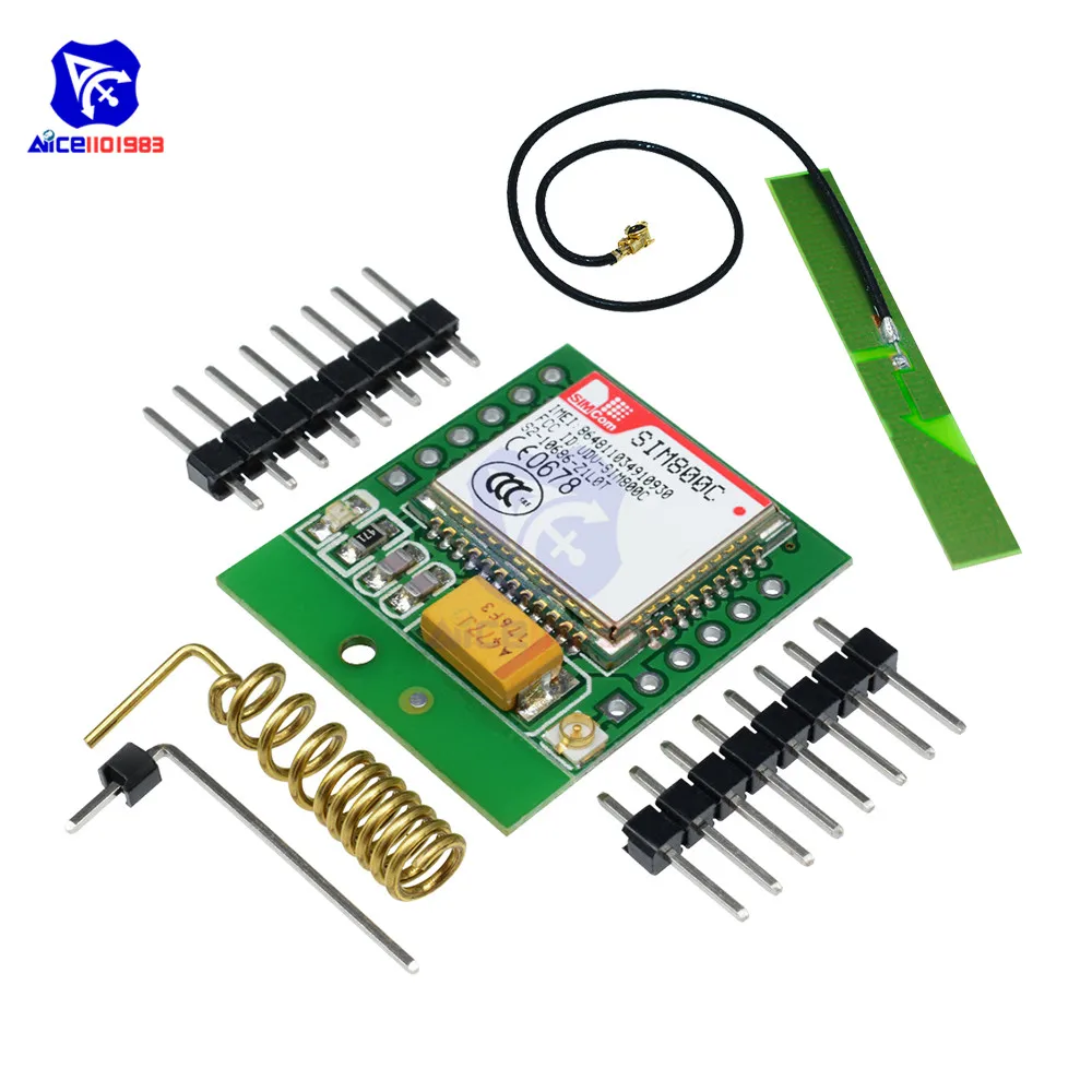 diymore SIM800C GSM GPRS Expansion Module with 2.4G IPX PCB Antenna ...