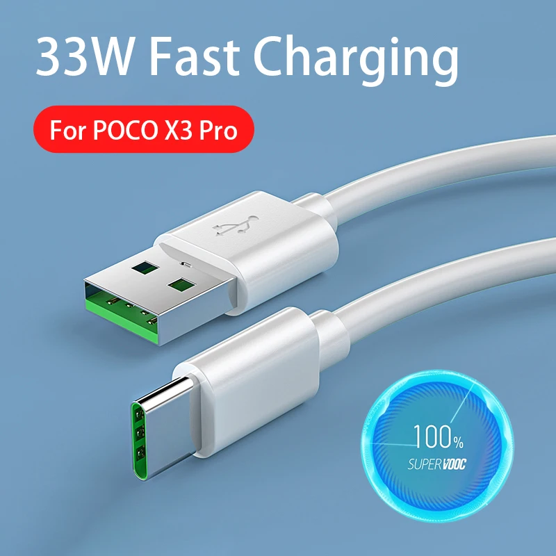 Type-C-Cable-33W-Fast-Charging-USB-C-Cable-for-POCO-X3-Pro-Mobile-Phone ...
