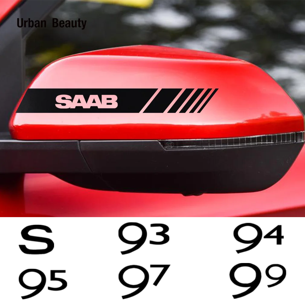 2PCS-Car-Rearview-Mirror-Stickers-Vinyl-Film-Decals-For-Saab-91-93-94 ...