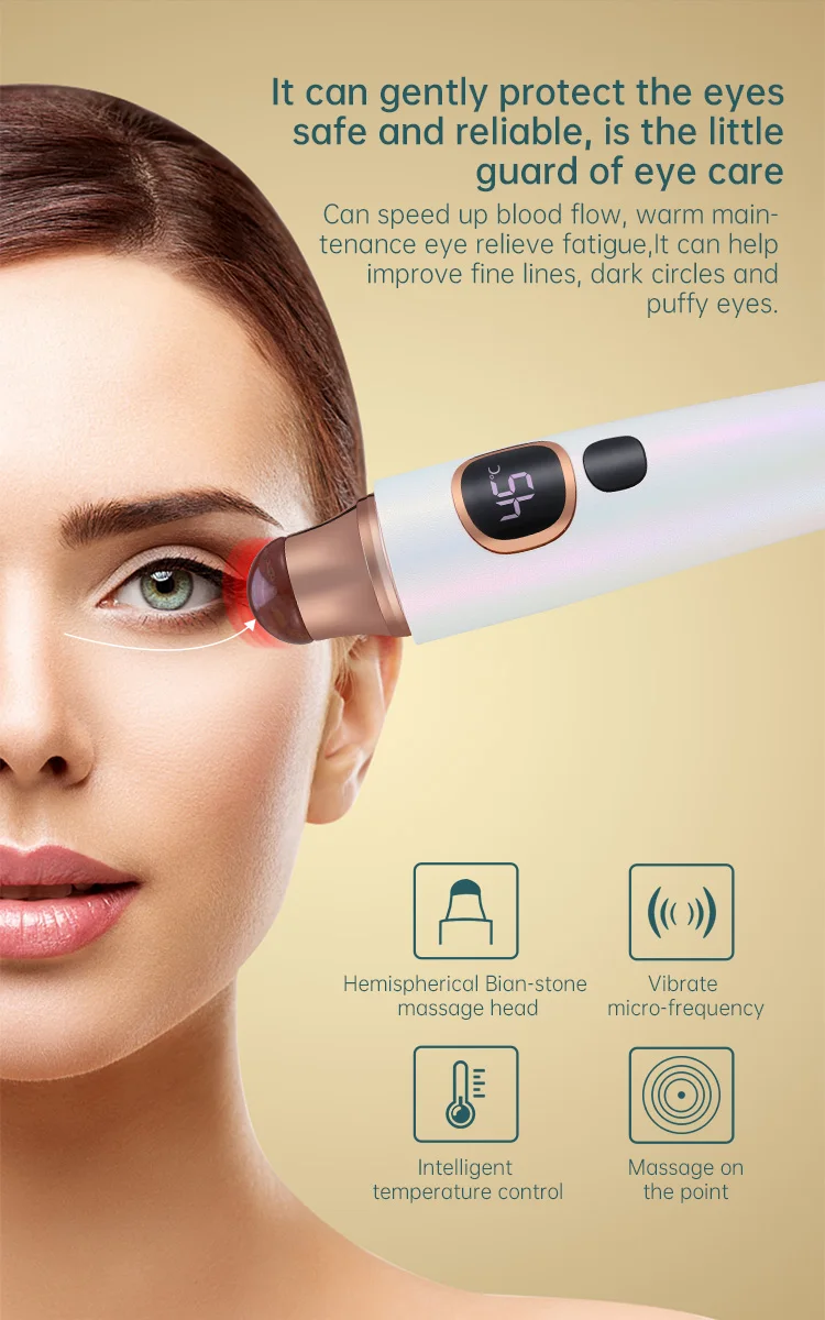 Couleur Ivoire Masseur pour les yeux à Vibration électrique, chauffage ...