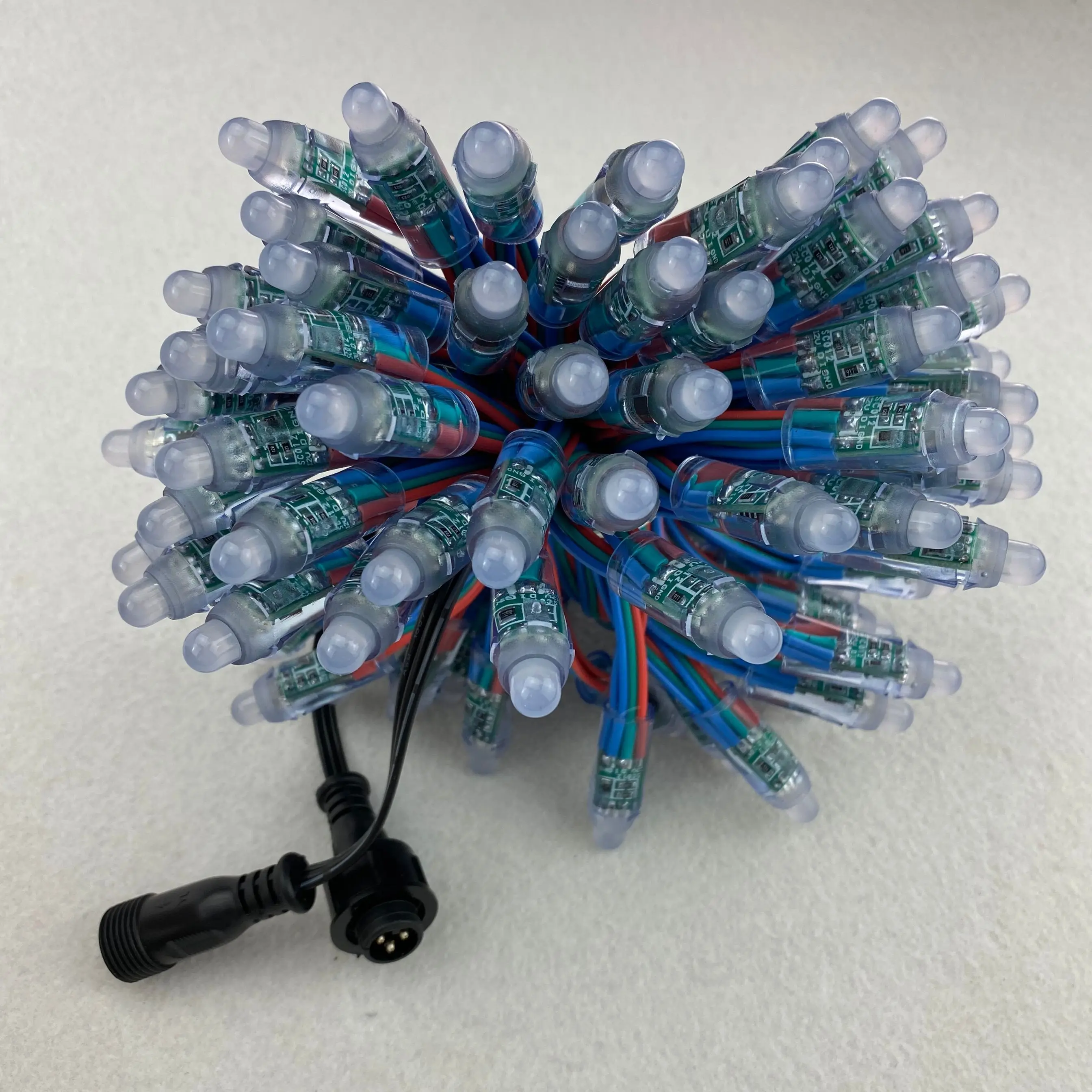 Dhl/fedex/ups Free Shipping 1000pcs 100ct Dc12v Ws2811 Resistor Bullet Led Pixel Nodes,18awg ...