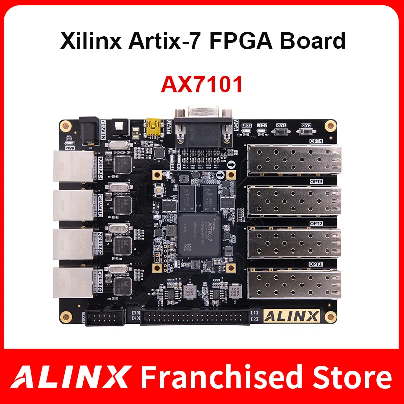 ALINX Placa de desarrollo AX7101: XILINX Artix 7 XC7A100T FPGA, Kits de evaluación, A7, SoMs ...