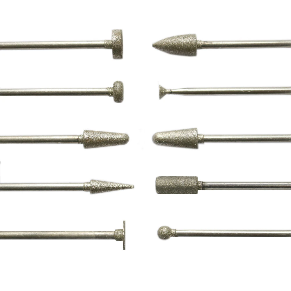 10pcs Mixed Dental Lab Tool 2.35mm Shank Hp Diamond Burs Diamond ...