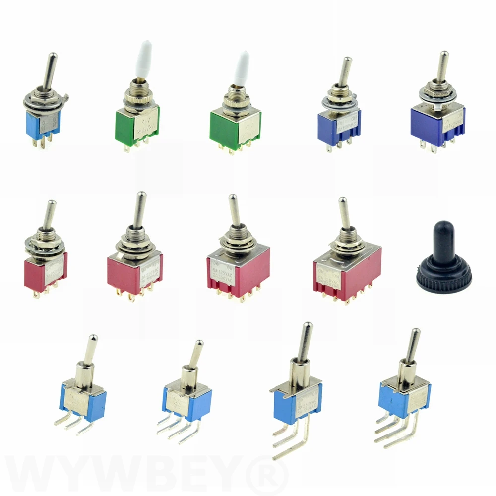 2PCS Mini Toggle Switch 3 Position 2 Positions ON OFF ON DPDT Self ...