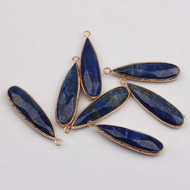 Natural Stone Charms Pendant Water Drop Natural Color Long Tear Drop ...