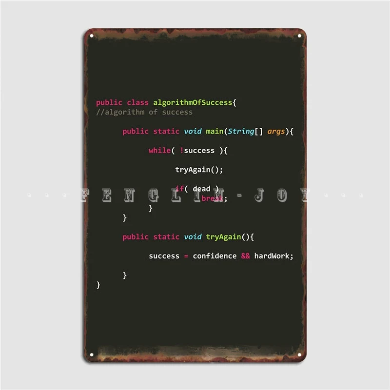 Programmer-Poster-Algorithm-Of-Success-Java-Metal-Sign-Personalized-Pub ...